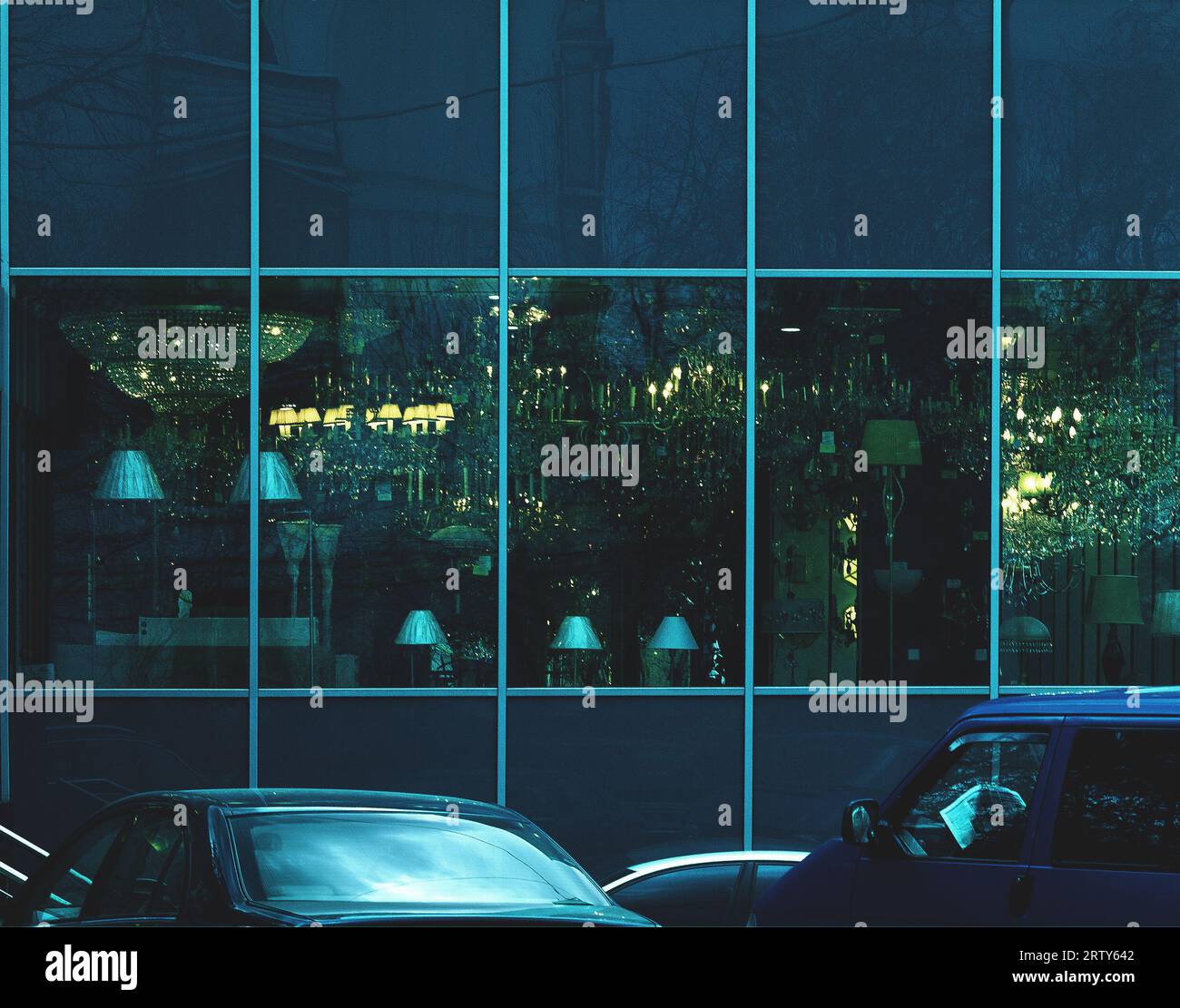 electric light stote facade at blue hour Stock Photo - Alamy
