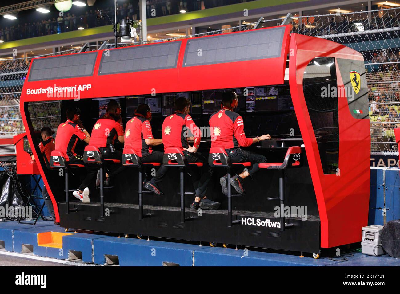 Singapore, Singapore. 15th Sep, 2023. The Scuderia Ferrari pit wall ...