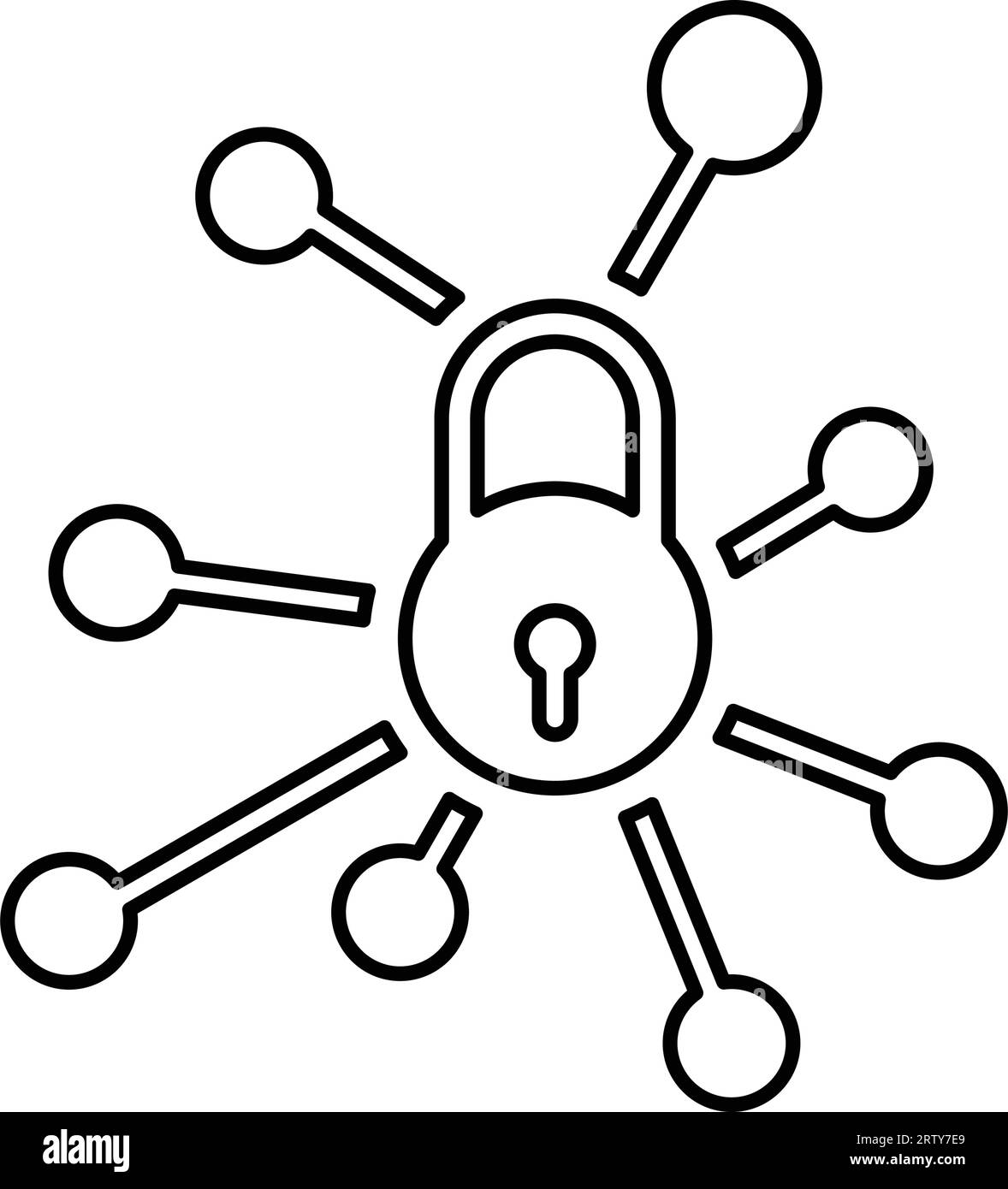 Cyber Security Icon Commercial Use Printed Files And Presentations