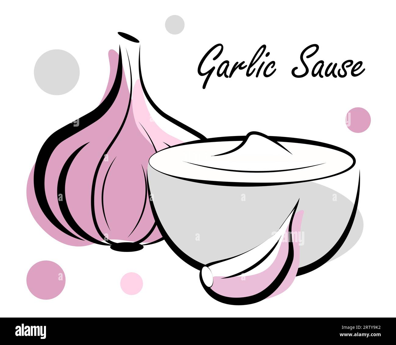 Garlic Sauce On A White Background Stock Vector Image And Art Alamy