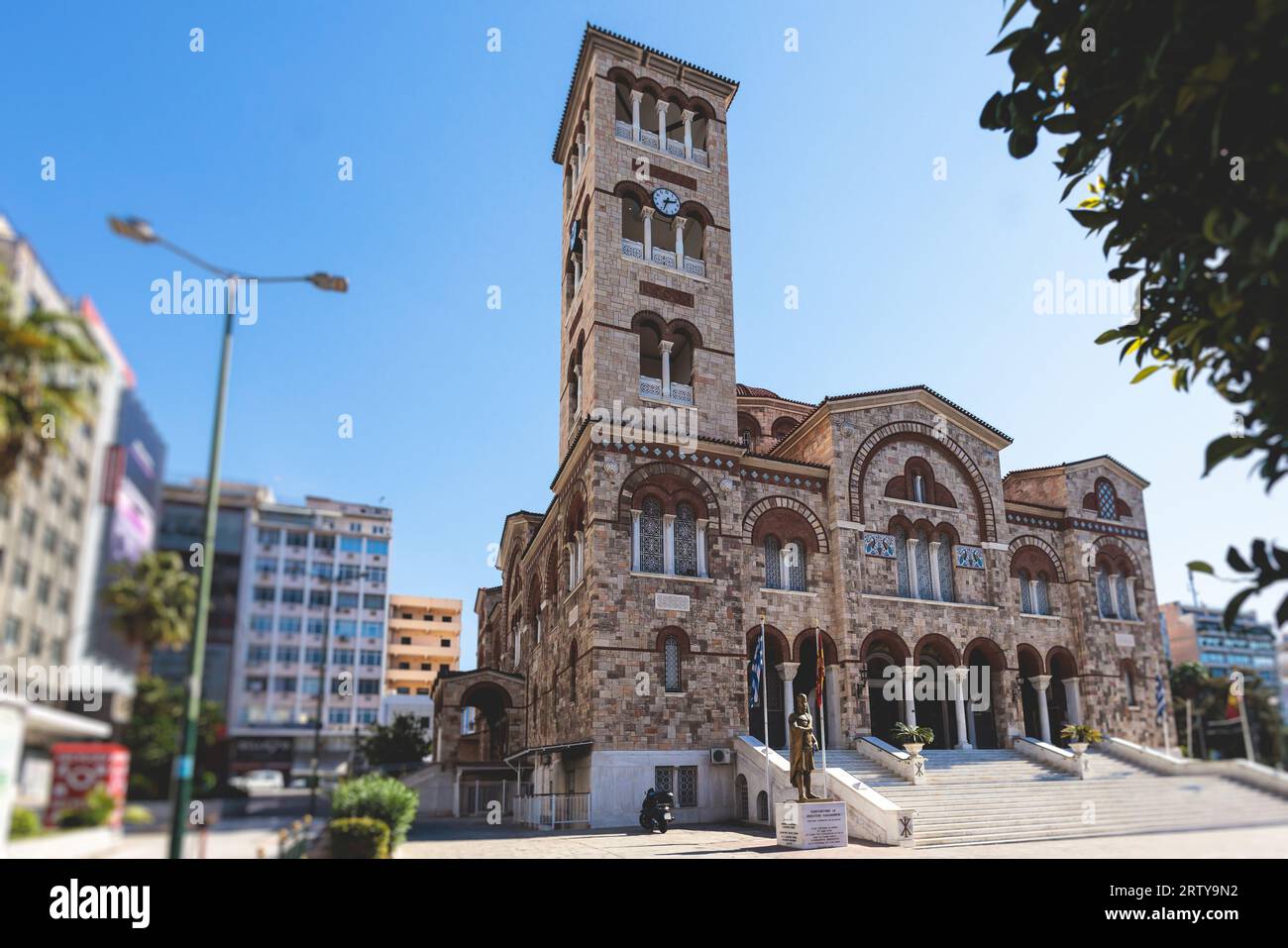 Hagia Triada neo-byzantine Cathedral facade exterior in Piraeus, Holy ...