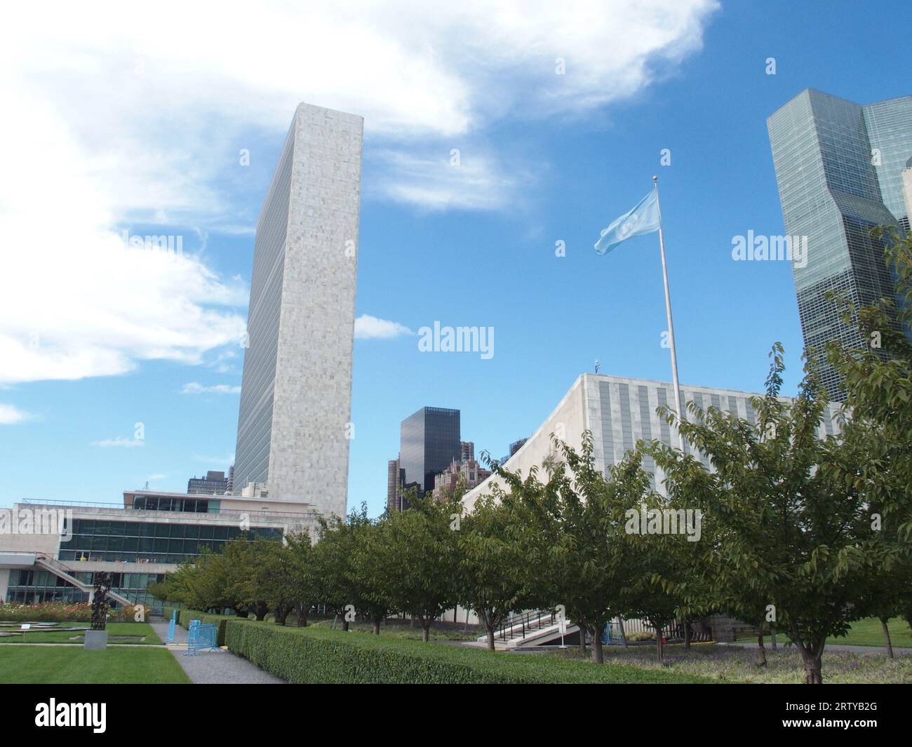 New York, New York, USA. 15th Sep, 2023. North Lawn of UN HQ, NYC with ...