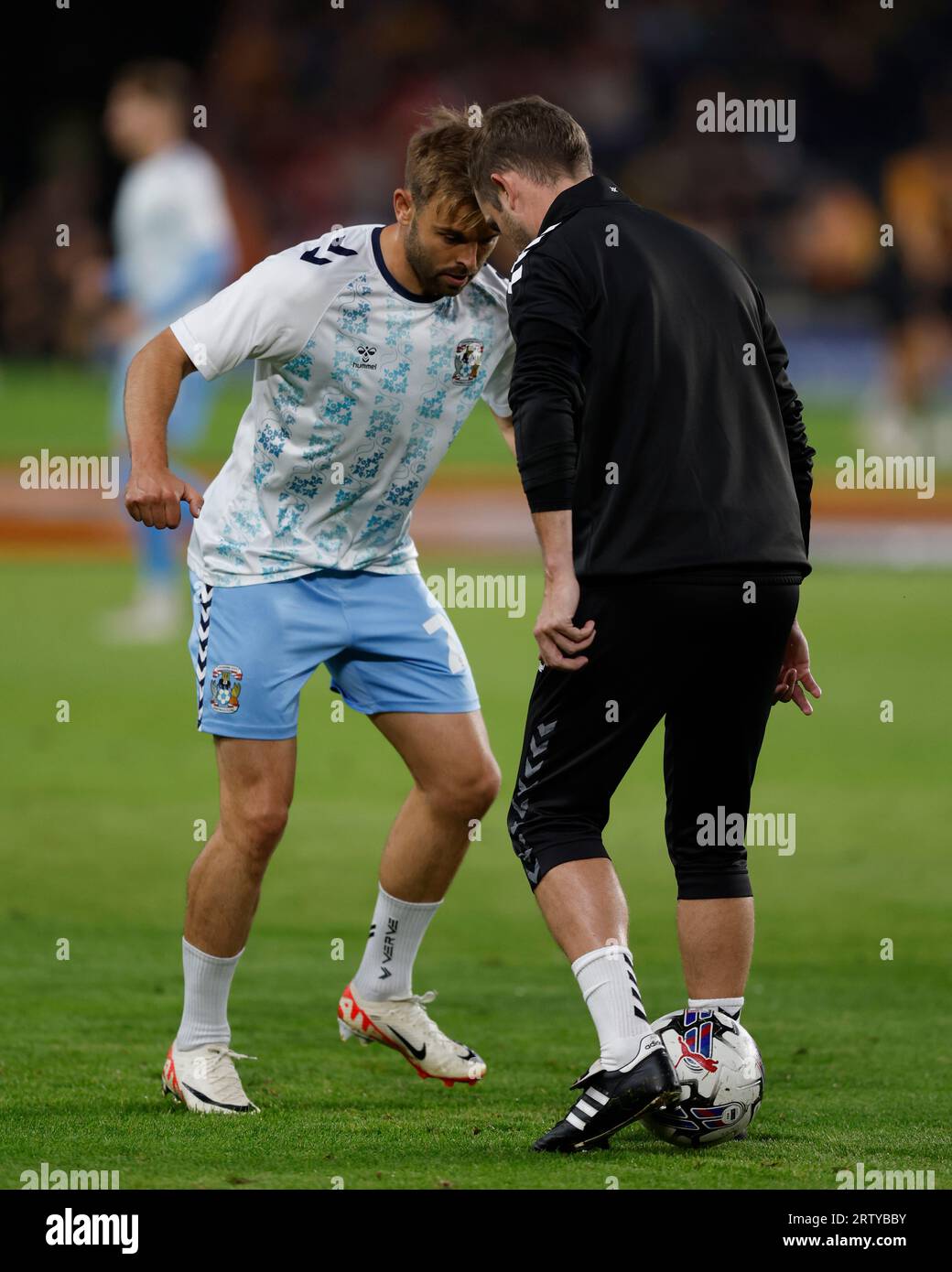 Coventry City's Matt Godden warms up ahead of the Sky Bet Championship ...