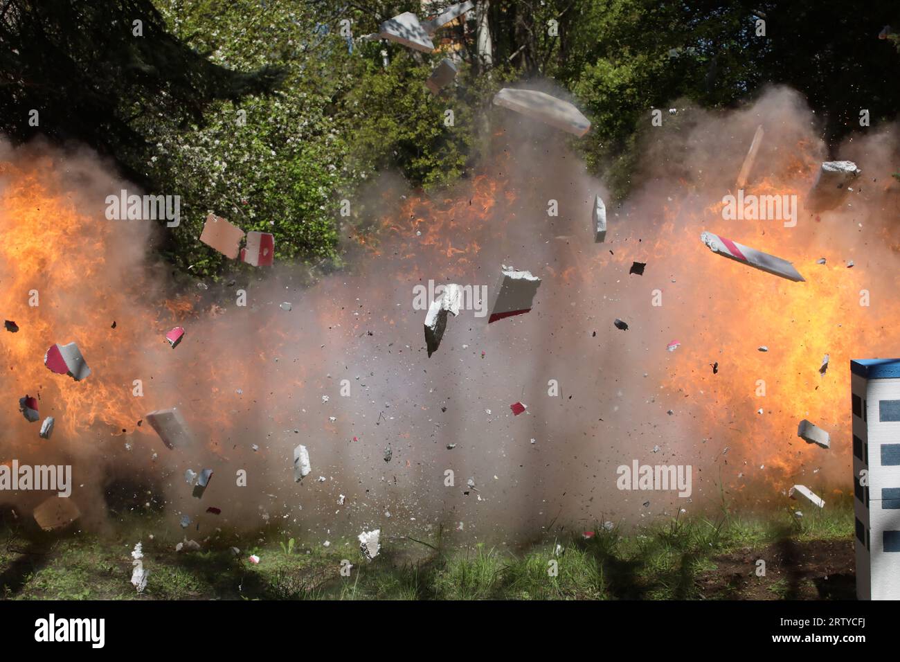 Blazing fire explosion on green hi-res stock photography and images - Alamy
