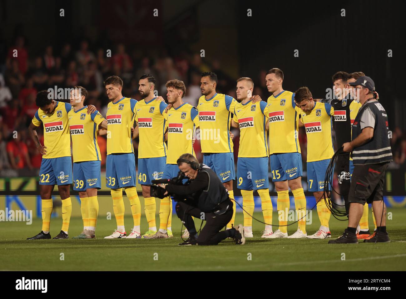 Westerlo, Belgium. 15th Sep, 2023. Westerlo's players pictured at the ...