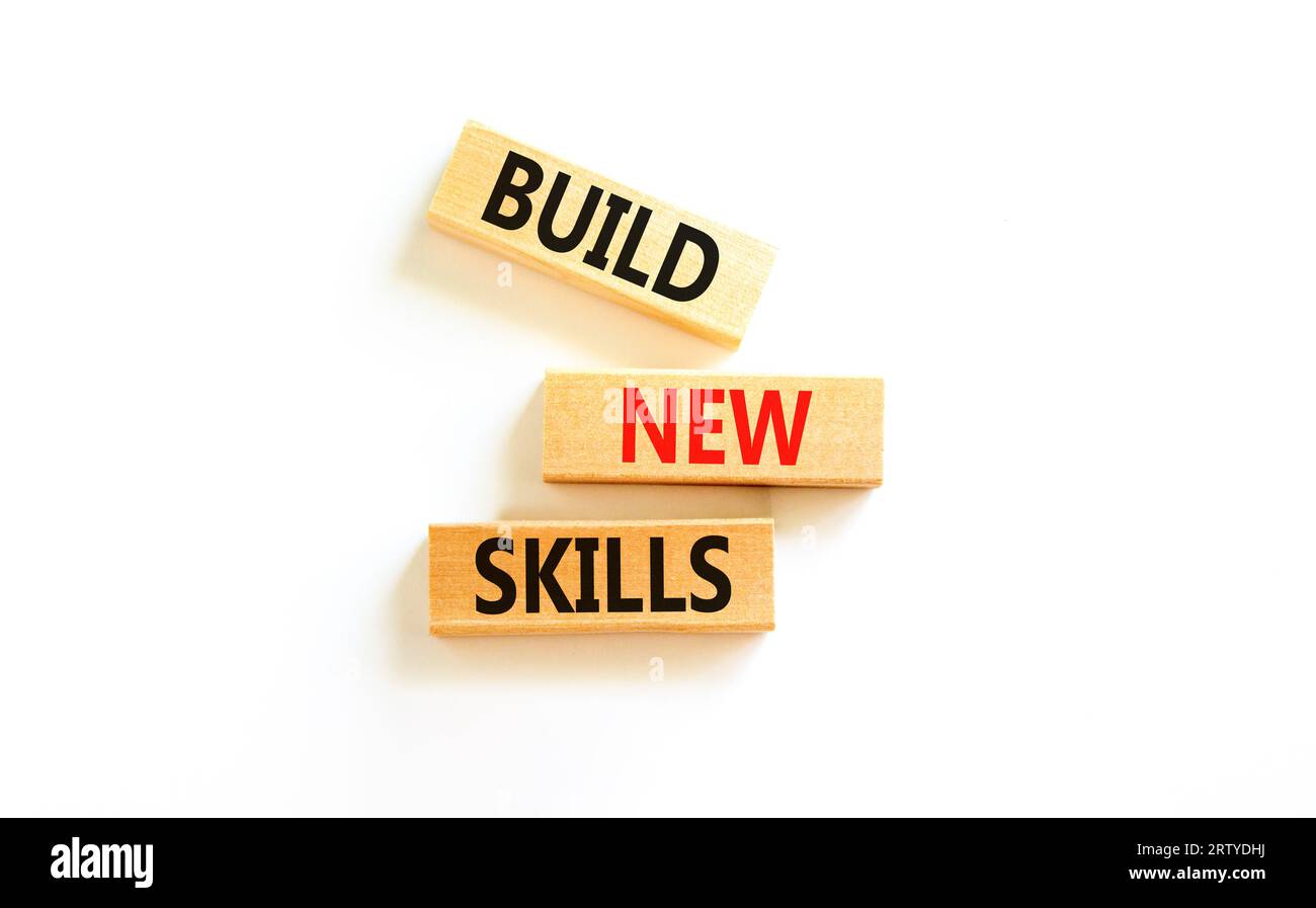 Build new skills symbol. Concept word Build new skills on beautiful ...