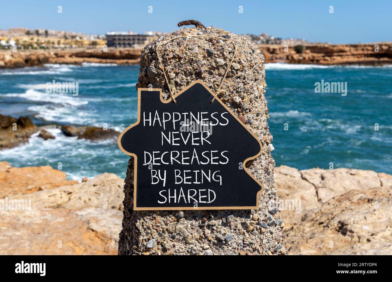 Happiness symbol. Concept words Happiness never decreases by being ...