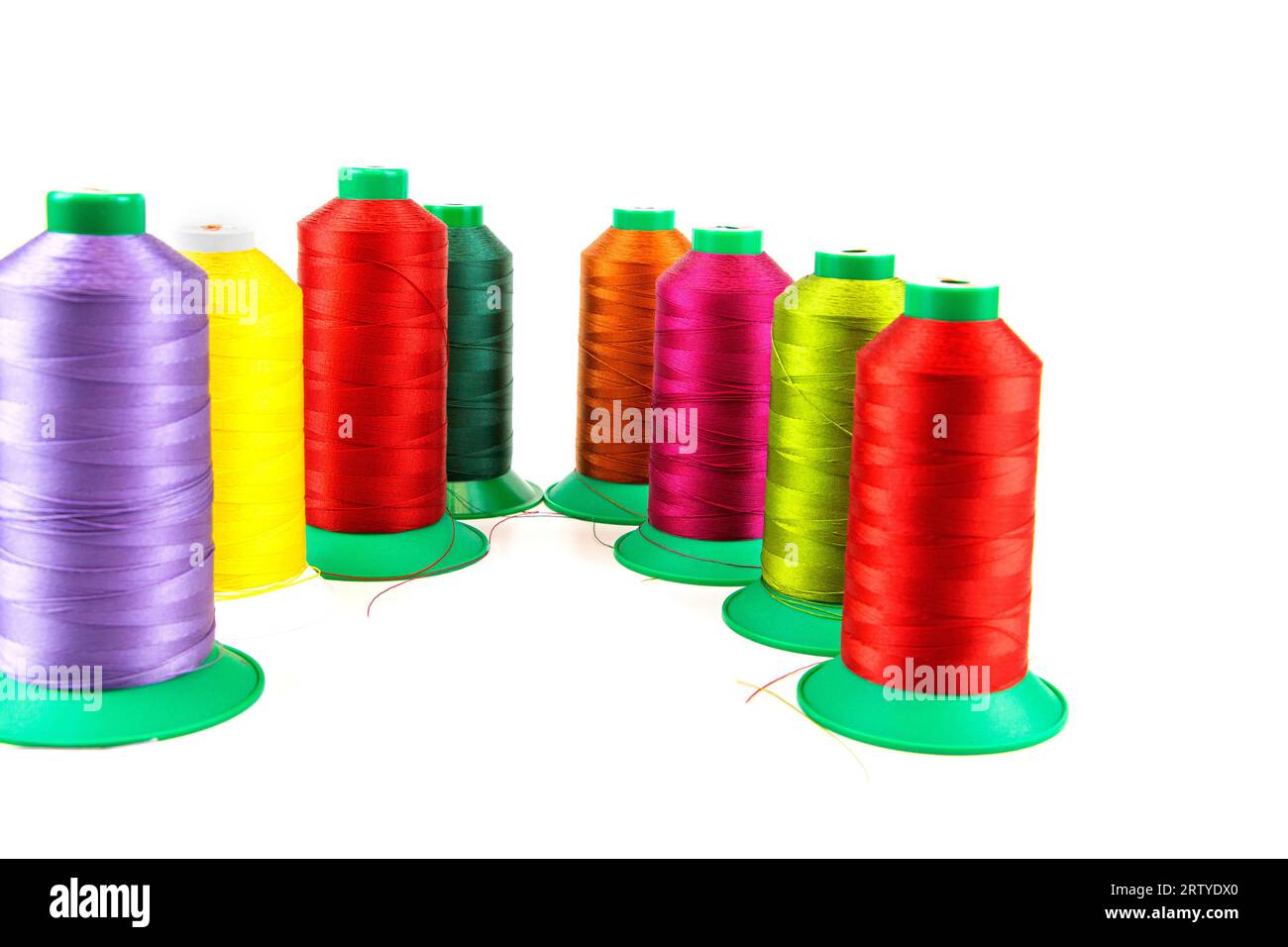 Colorful sewing thread, background, tailor-related images. On a white ...