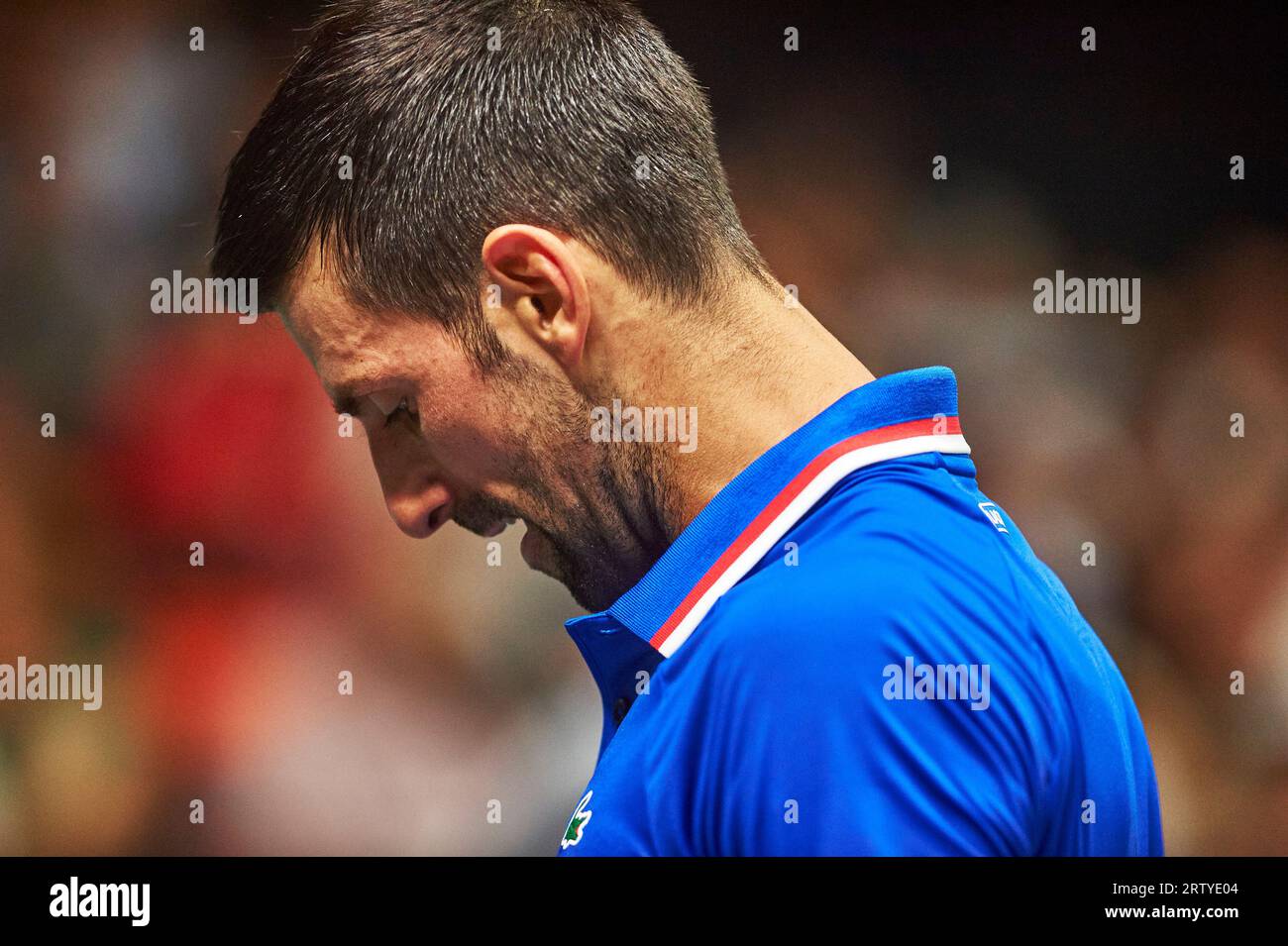 Novak Djokovic of Serbia in action during the DAVIS CUP at The Pabellon ...