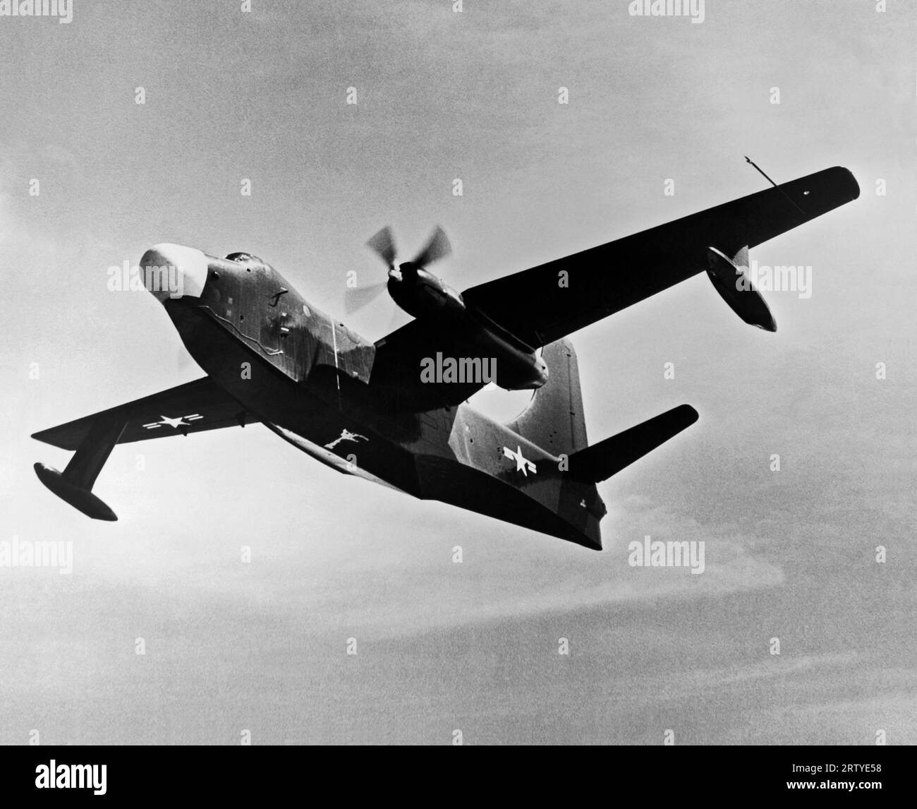 United States, c 1953 A U.S. Navy seaplane, the Martin P4M Marlin, in ...