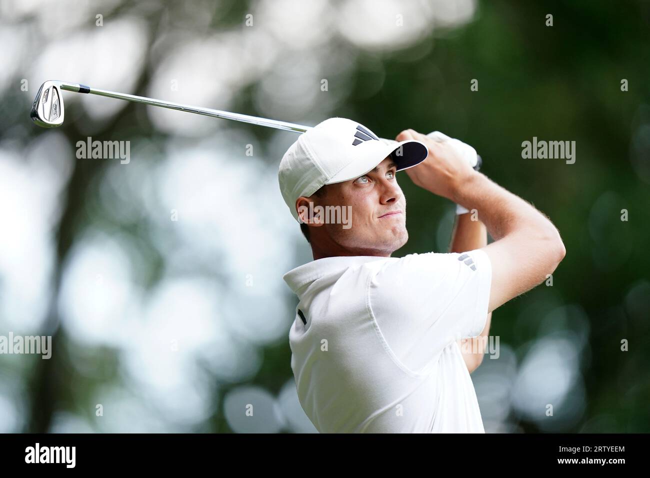 Ludvig Ã…berg on the 2nd during day two of the 2023 BMW PGA ...