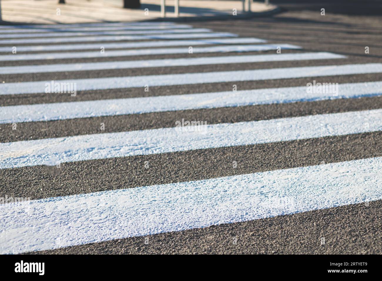 Process of making new road surface markings with a line striping ...