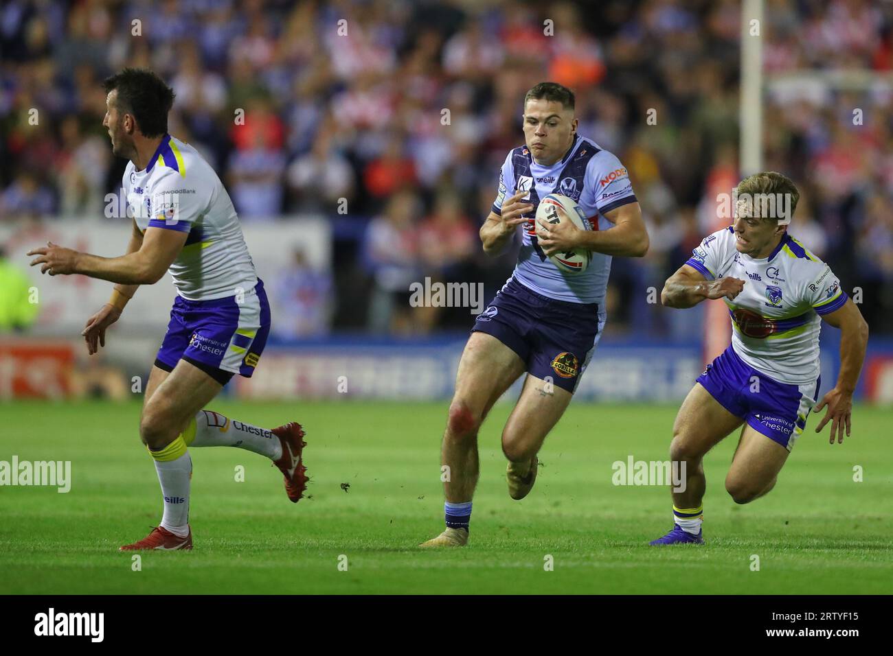 Jack Welsby #1 of St Helens runs with the ball during the Betfred Super ...