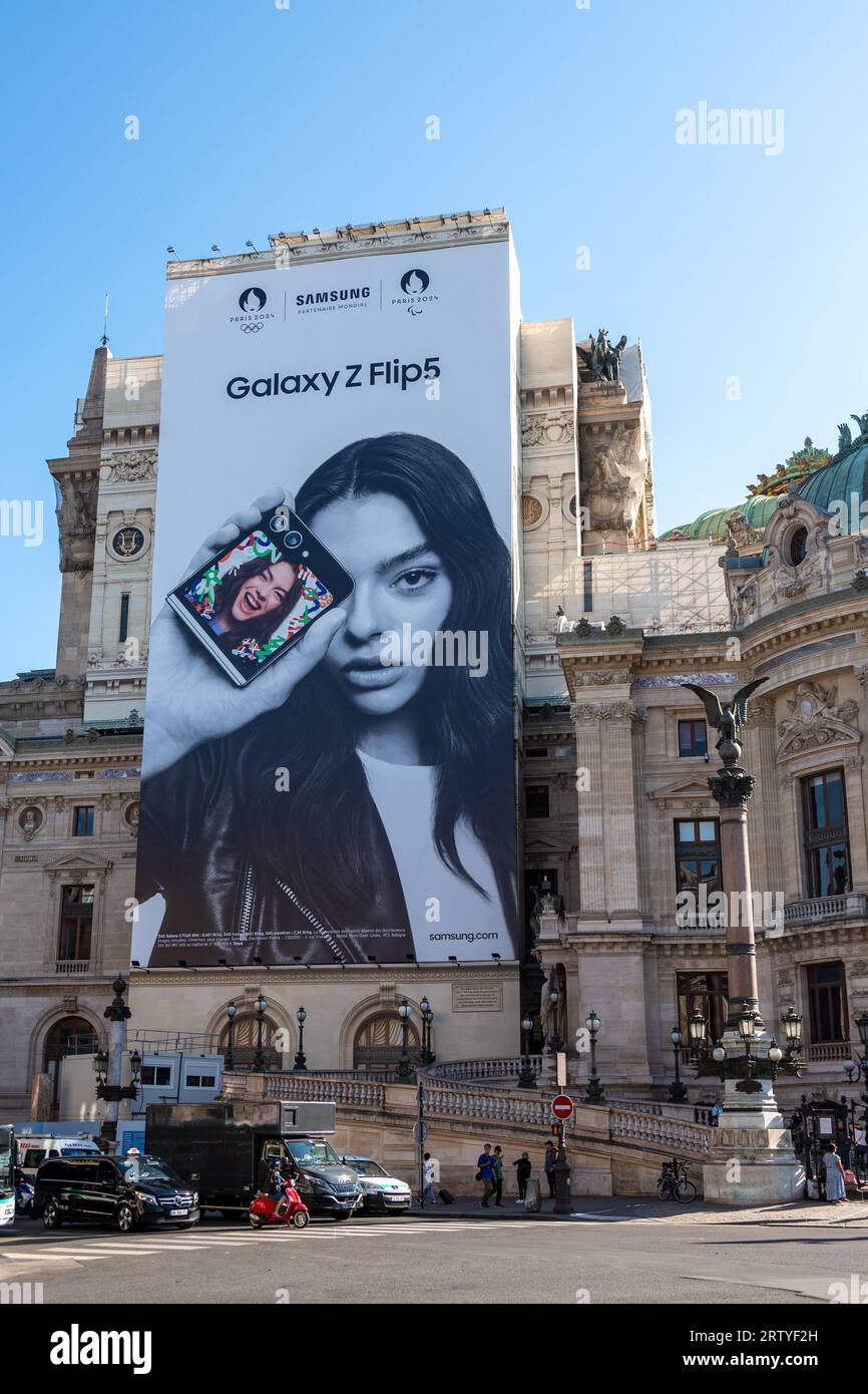 Large Samsung Galaxy Z Flip5 advertising billboard covering the ...