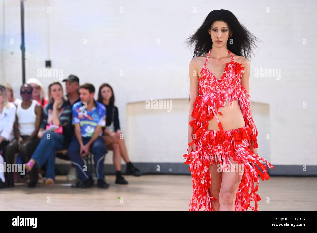 London, UK. 15 September 2023. Models wear designs by Asai Takeaway ...