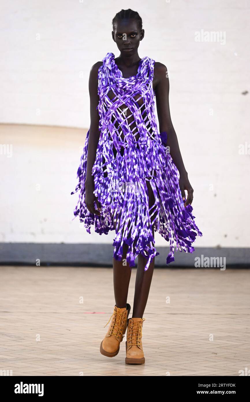London, UK. 15 September 2023. Models wear designs by Asai Takeaway ...