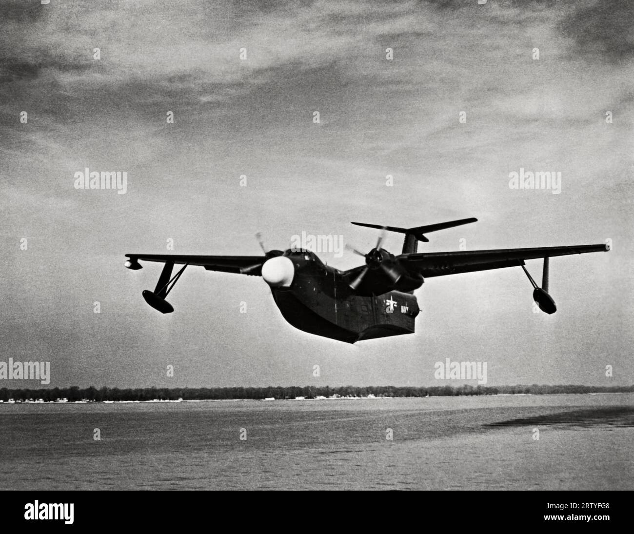 United States, c 1954 A U.S. Navy seaplane, the Martin P5M-2 Marlin, in ...