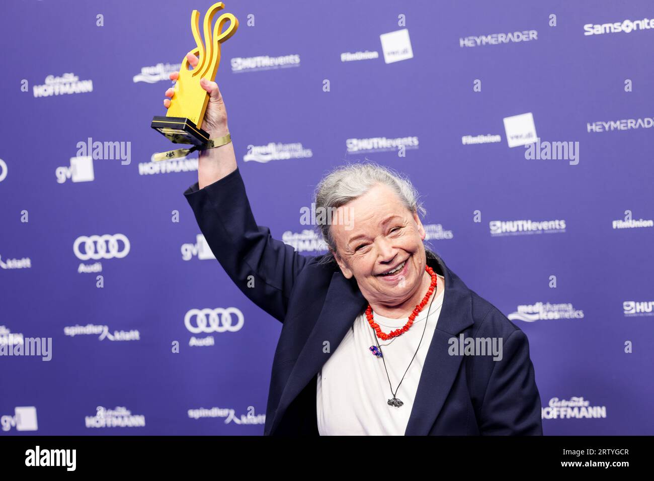 Berlin, Germany. 15th Sep, 2023. Actress Ursula Werner receives the ...