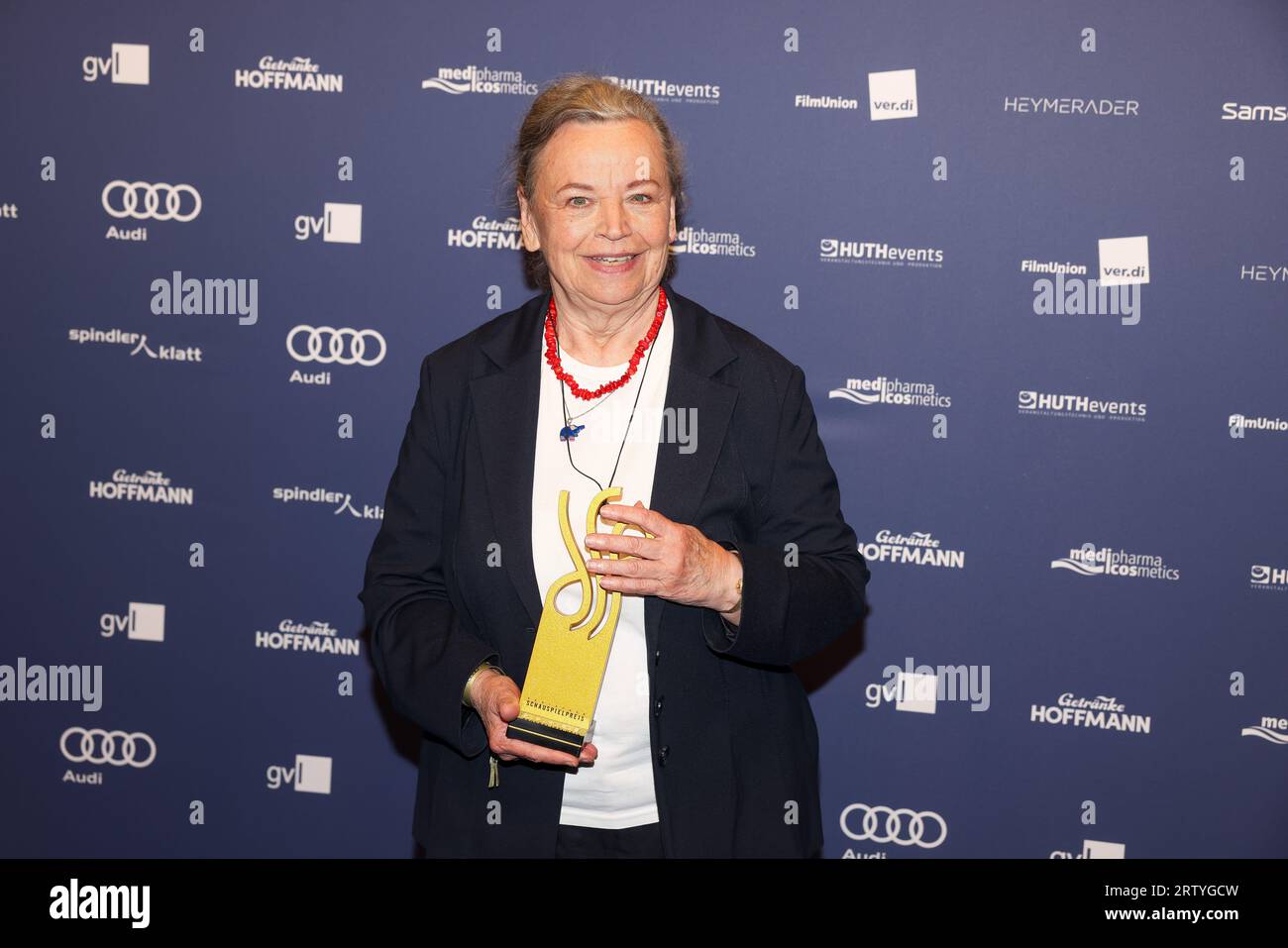 Berlin, Germany. 15th Sep, 2023. Actress Ursula Werner receives the ...