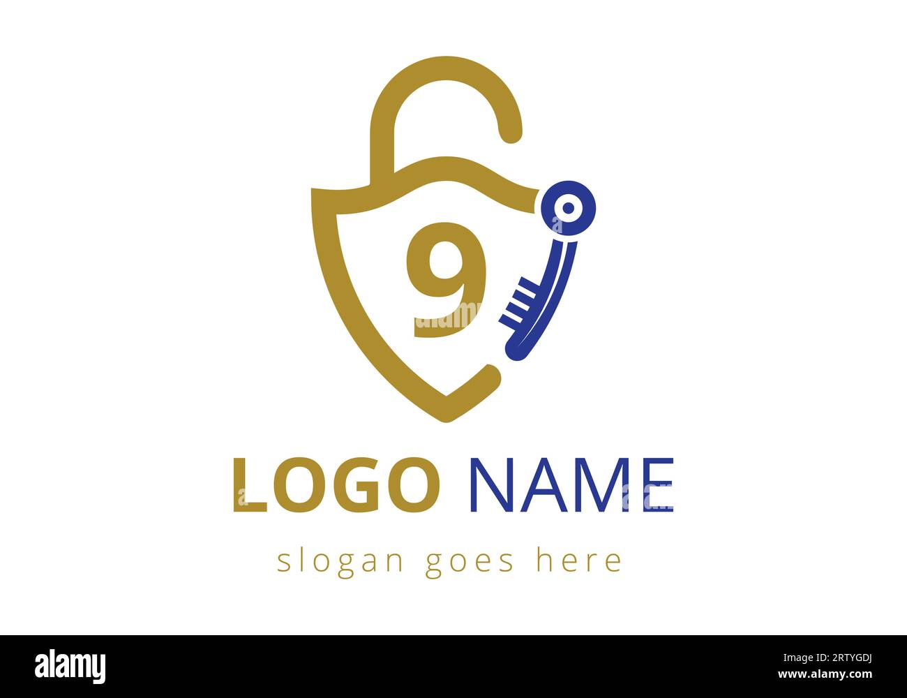 Letter 9 Key Logo Combine With House Locker Key. Lock logo sign symbol ...