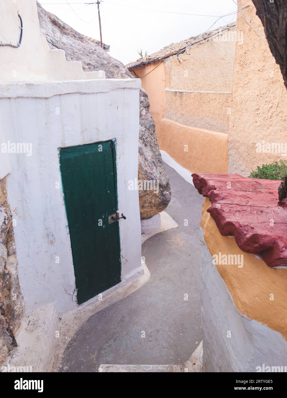 Anafiotika village street view in historical Plaka district ...