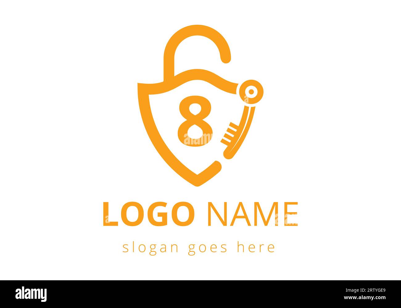 Letter 8 Key Logo Combine With House Locker Key. Lock logo sign symbol ...