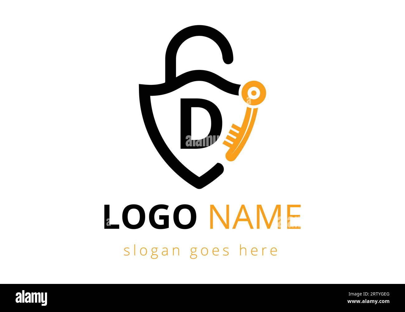 Letter D Key Logo Combine With House Locker Key. Lock logo sign symbol ...