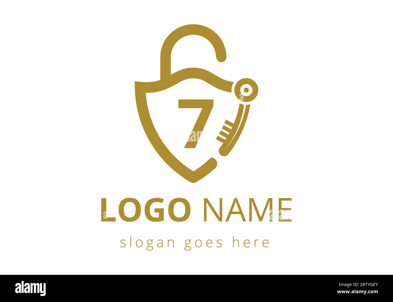 Letter 7 Key Logo Combine With House Locker Key. Lock logo sign symbol ...