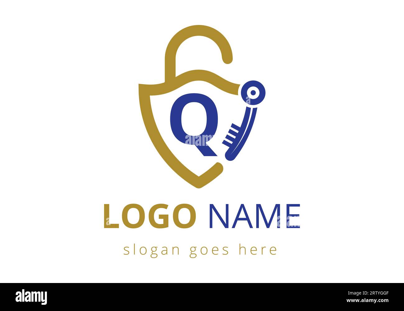 Letter Q Key Logo Combine With House Locker Key. Lock logo sign symbol ...