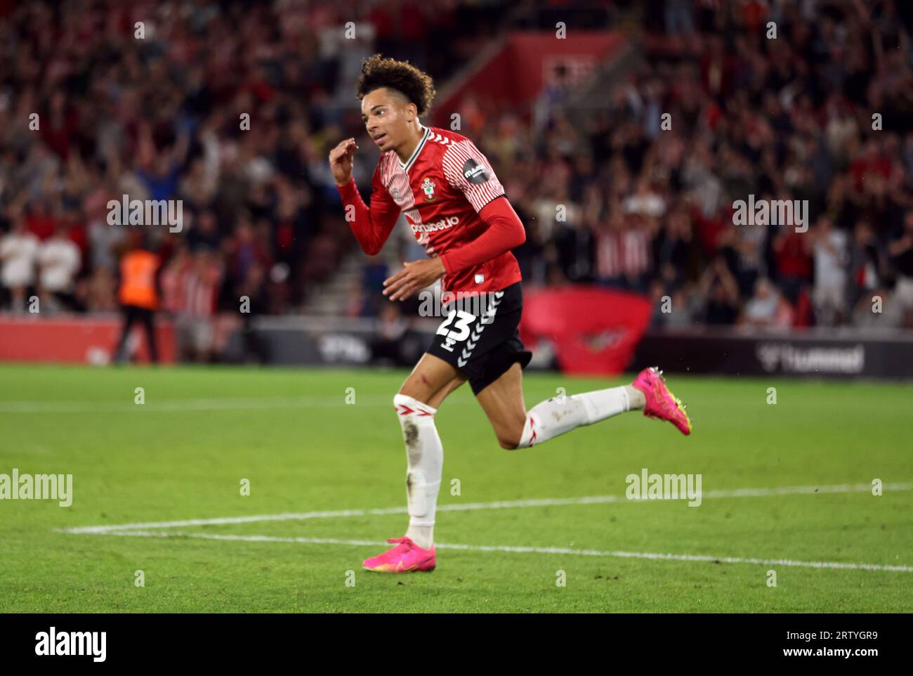 Southampton's Samuel Edozie celebrates scoring their side's first goal ...