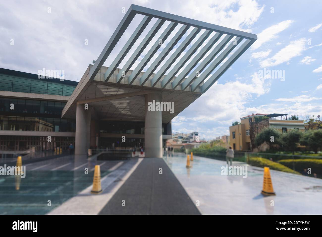 View of Acropolis Museum facade building exterior entrance, an ...