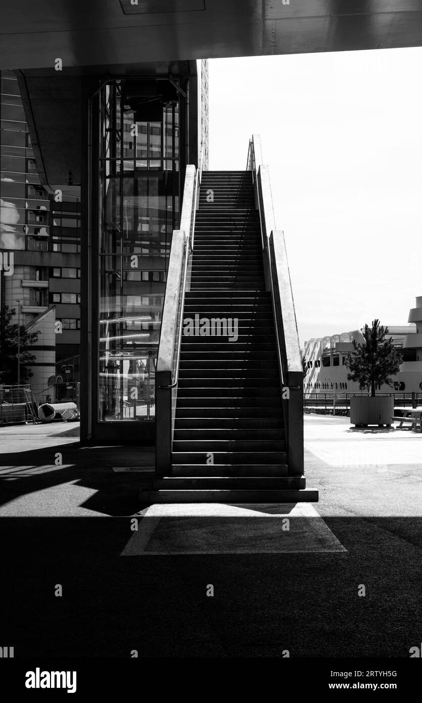 Blue concrete new building Black and White Stock Photos & Images - Alamy