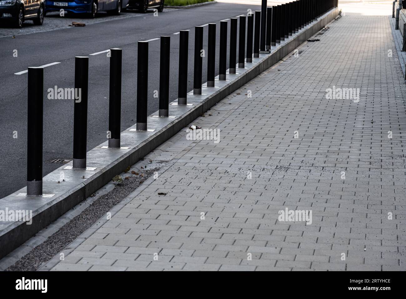 Security poles metal poles city hi-res stock photography and images - Alamy