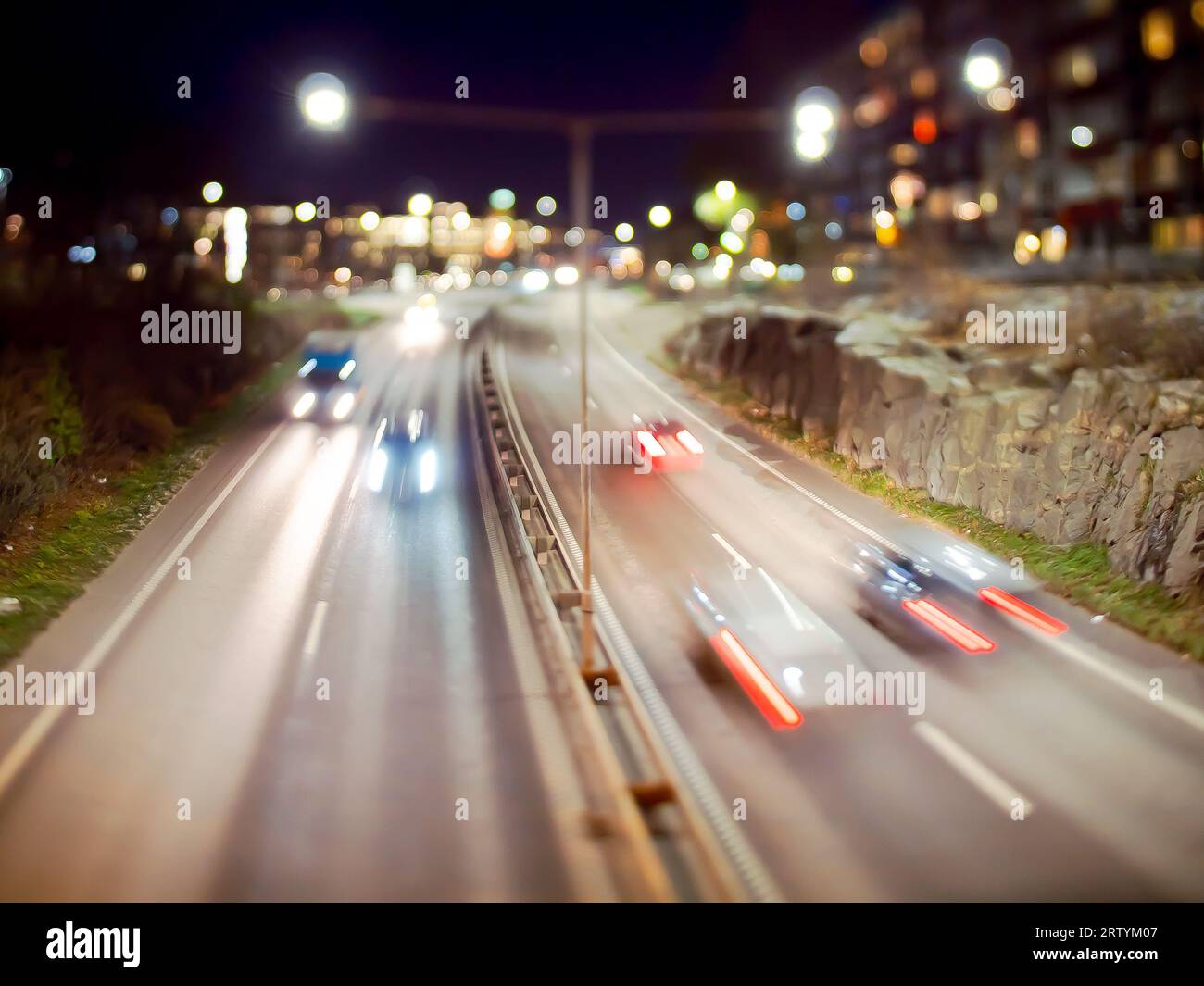 Evening traffic on highway tilt hi-res stock photography and images - Alamy