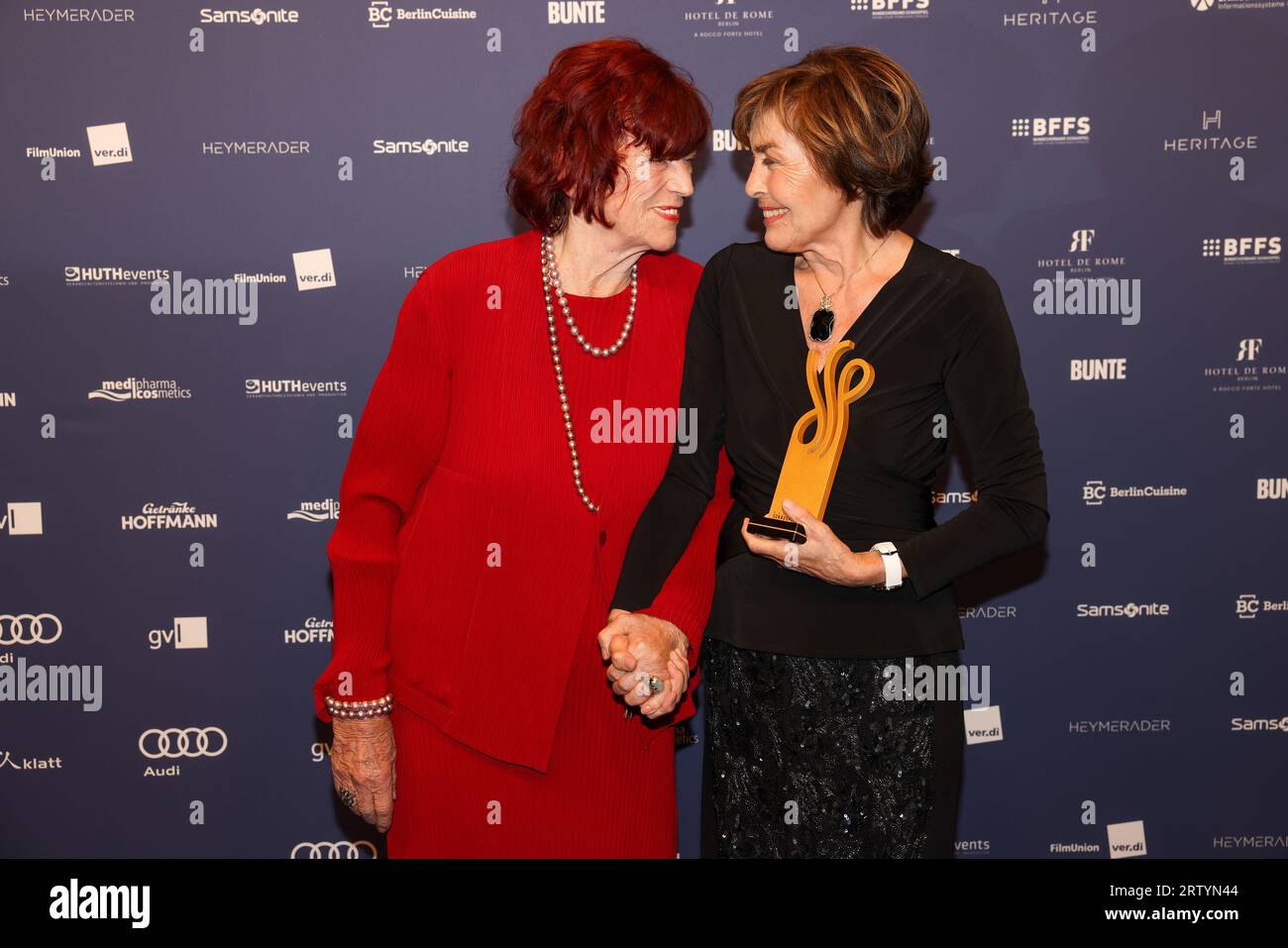 Berlin, Germany. 15th Sep, 2023. Regina Ziegler (laudator, l) and ...