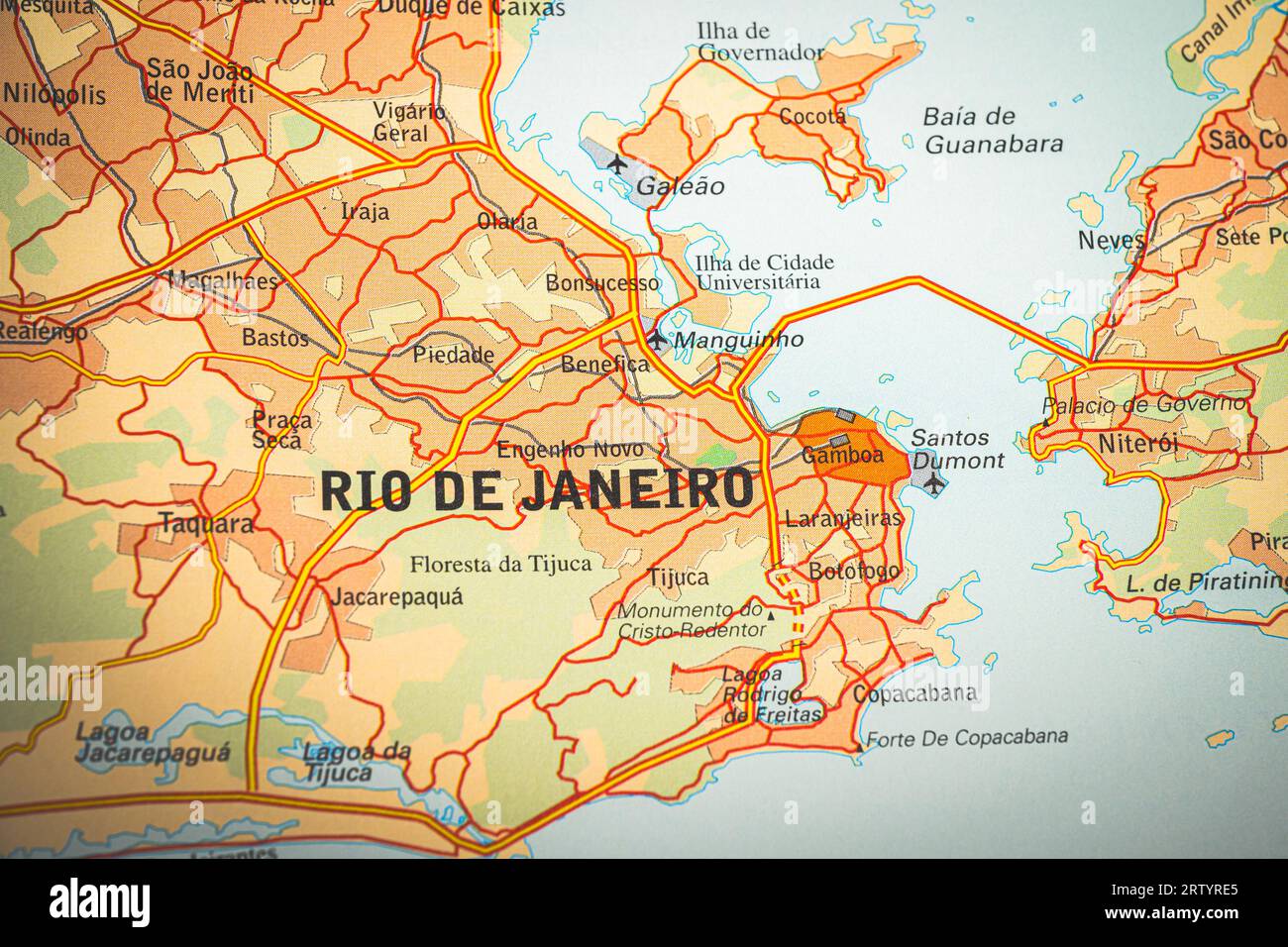 Atlas map of Rio de Janeiro in Brazil Stock Photo - Alamy