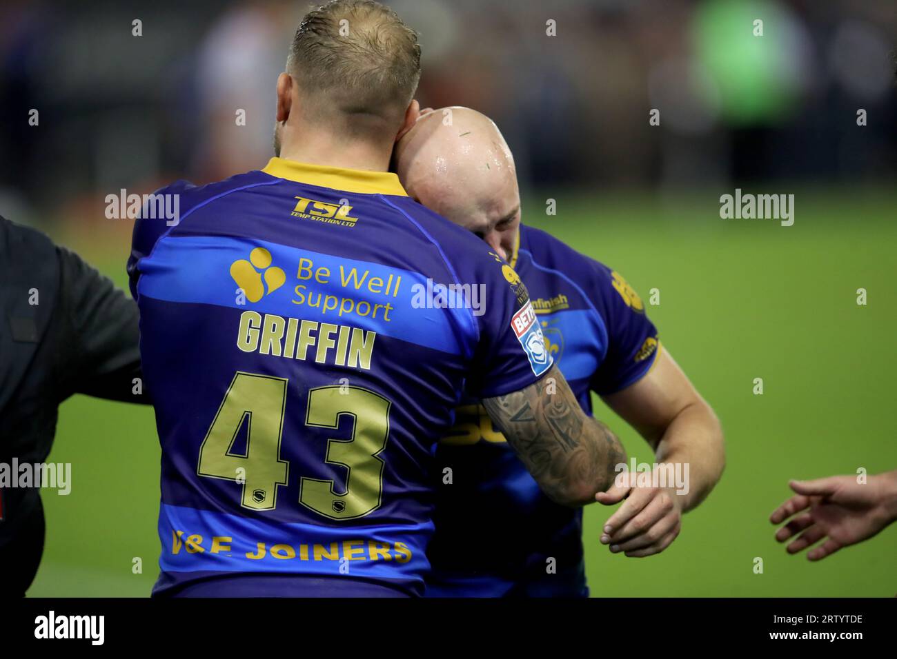 Wakefield Trinity's Lee Kershaw is consoled by Wakefield Trinity's Josh ... Wakefield Trinity's Lee Kershaw is consoled by Wakefield Trinity's Josh ...
