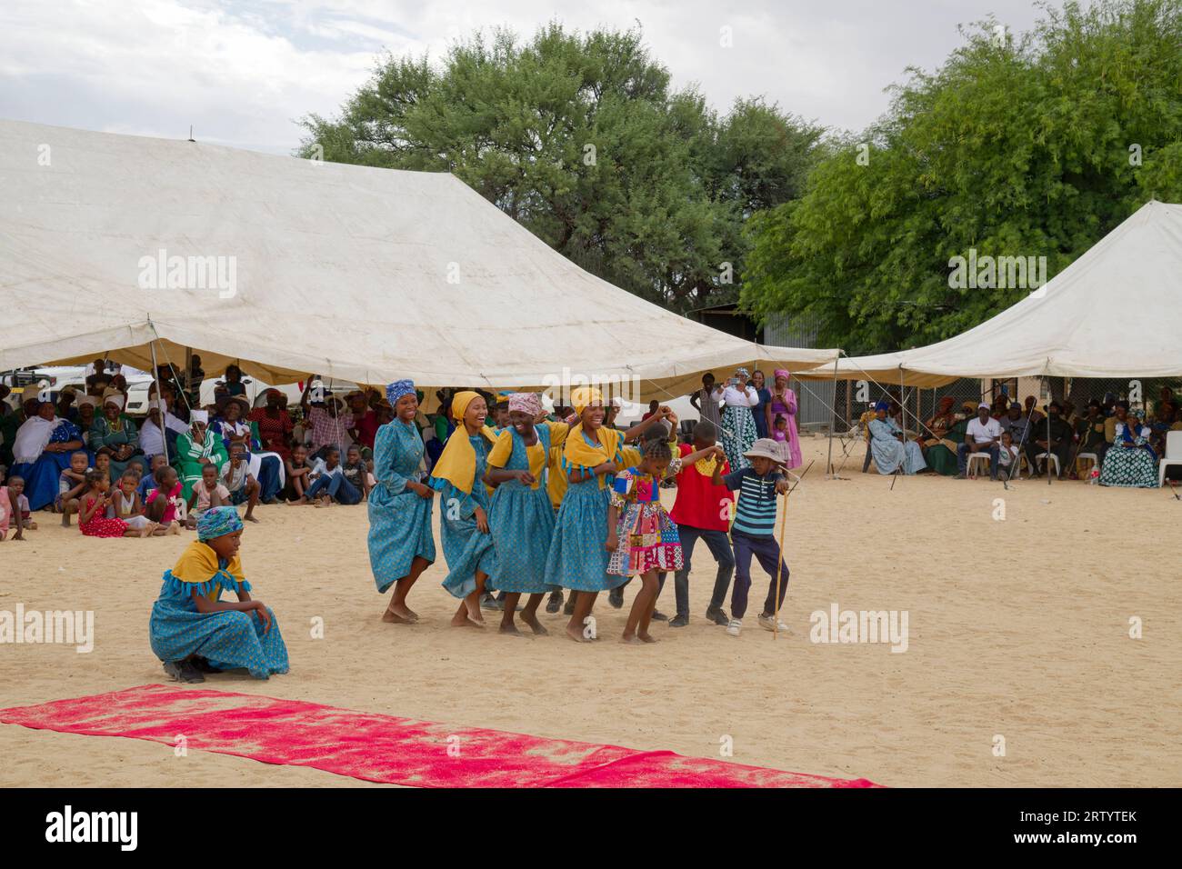 Okombahe: King's Festival of the Damara: Dance group, young women in ...