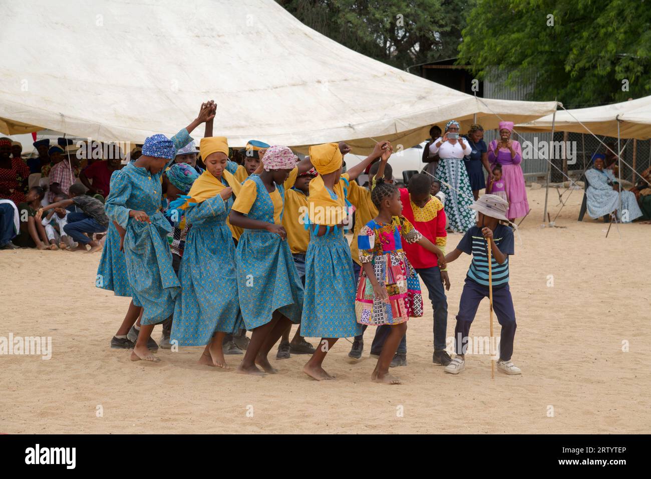 Okombahe: King's Festival of the Damara: Dance group, young women in ...