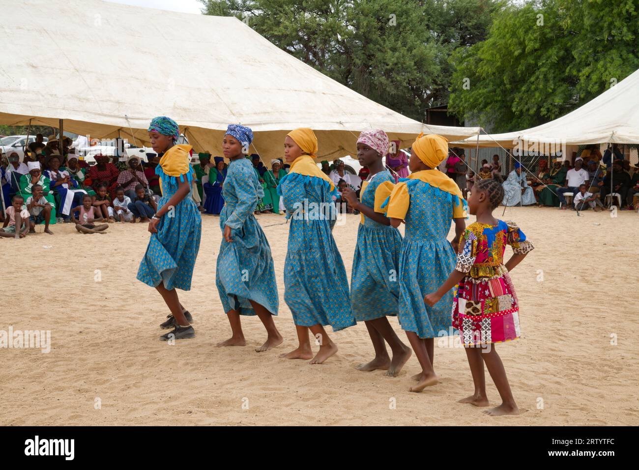 Okombahe: King's Festival of the Damara: Dance group, young women in ...