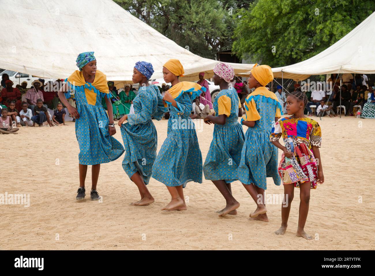 Okombahe: King's Festival of the Damara: Dance group, young women in ...