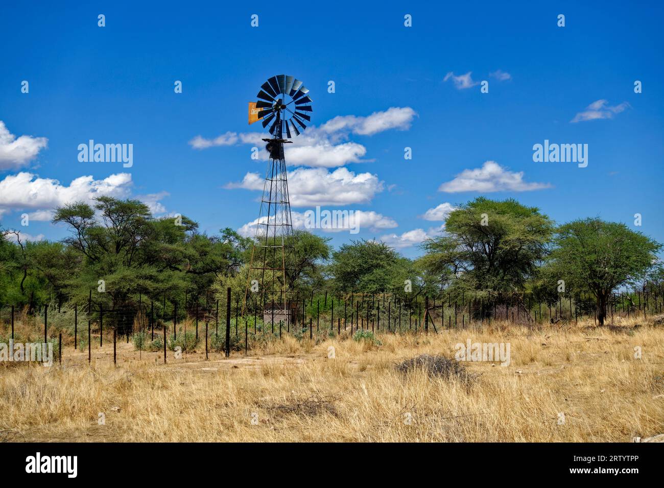 Wind turbine on a farm near Omaruru, Erongo Region, Namibia Stock Photo ...