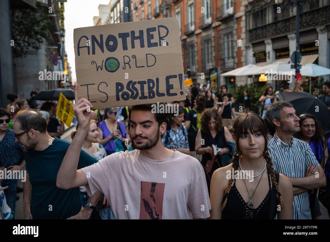 Madrid, Spain. 15th Sep, 2023. Climate change activists protesting ...
