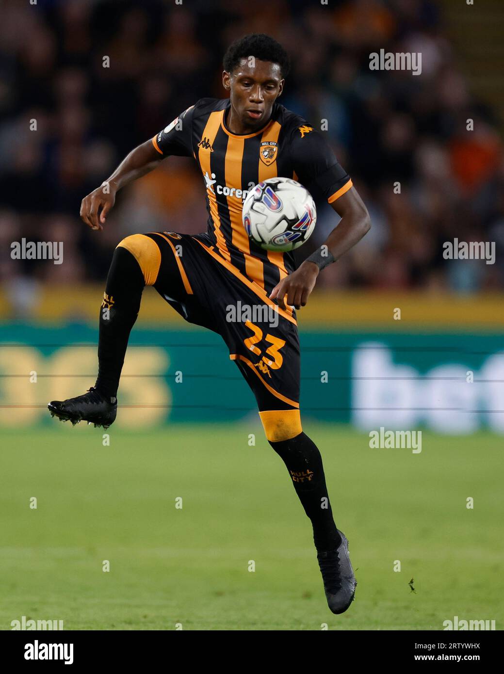 Hull City's Jaden Philogene-Bidace in action during the Sky Bet ...