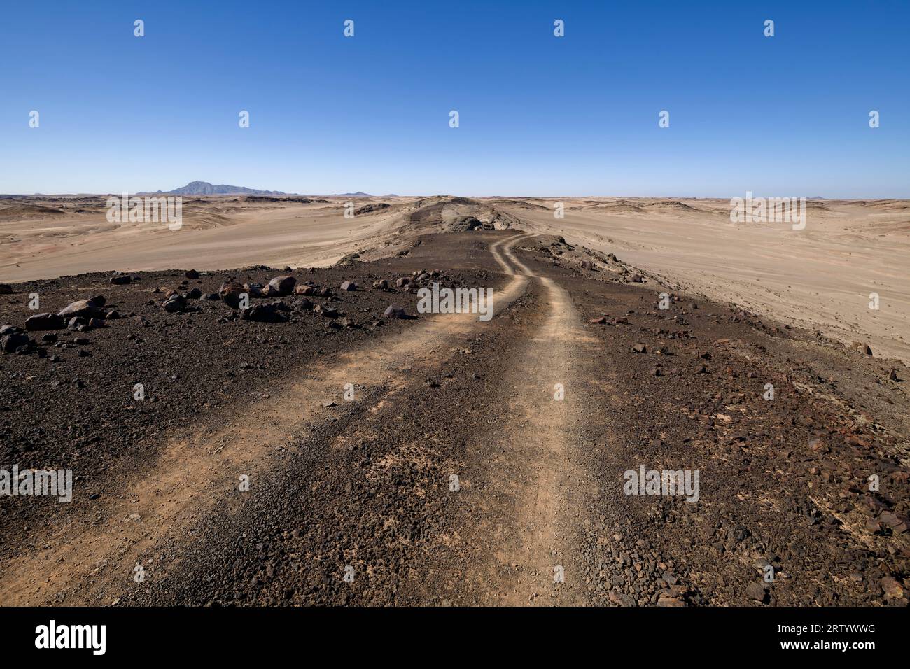 Namib: track in the gravel desert east of Swakopmund, Erongo Region ...