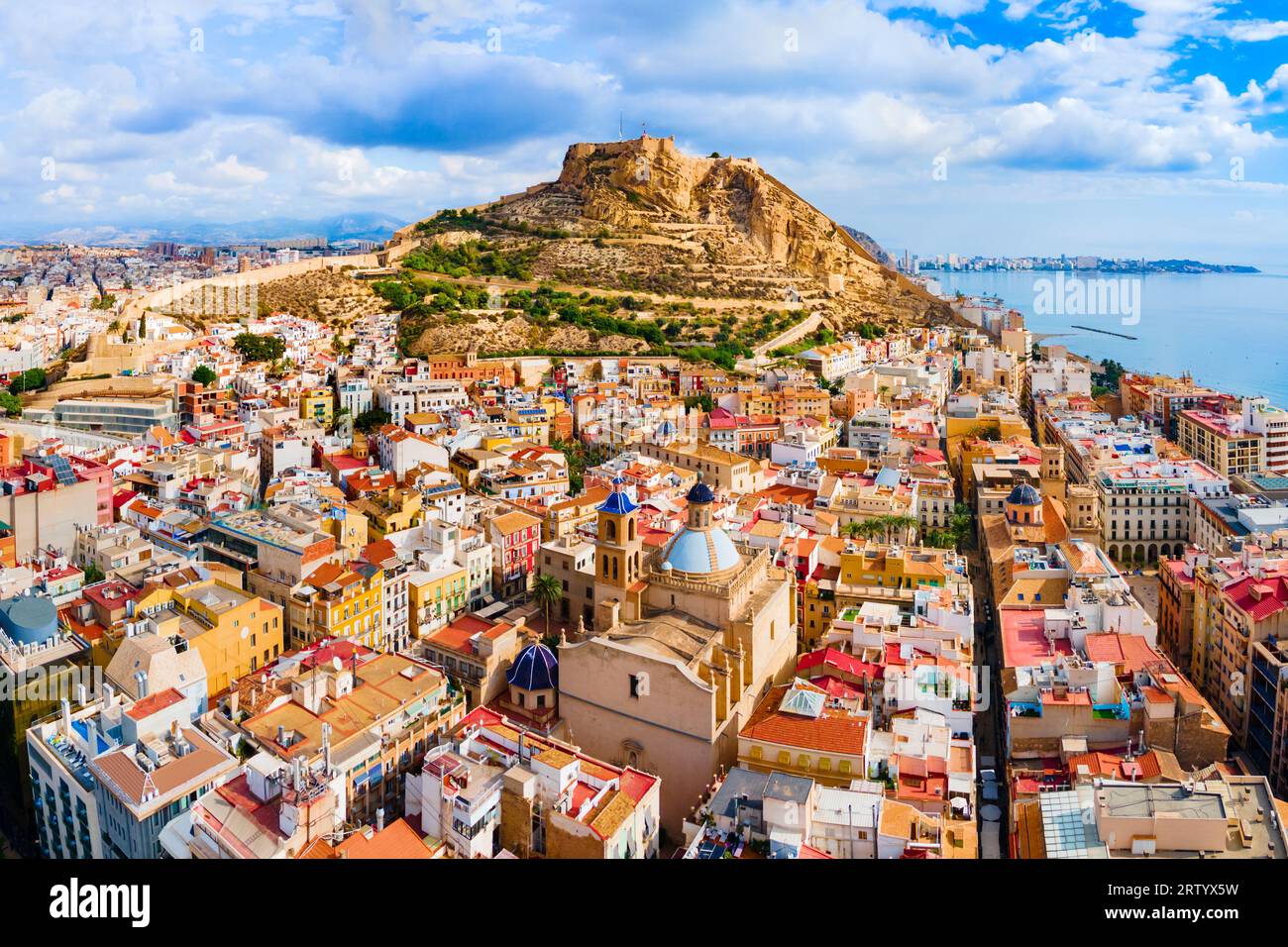 Santa Barbara Castle aerial panoramic view. Santa Barbara Castle is a ...