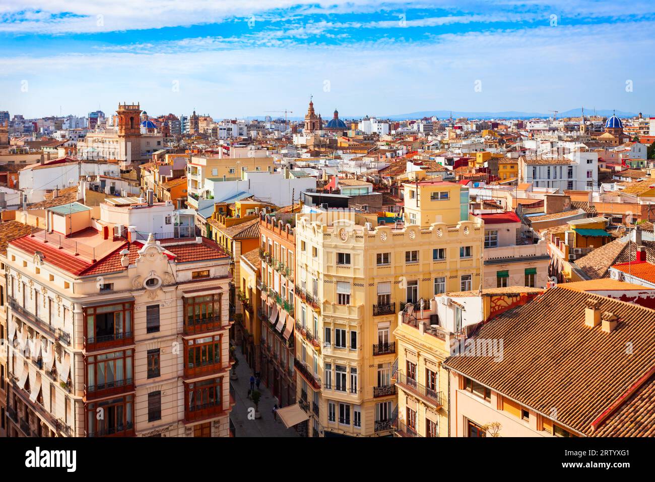 Valencia city aerial panoramic view. Valencia is the third most ...