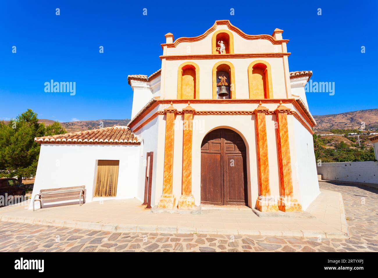 The Hermitage of San Sebastian in Orgiva. Orgiva is a town in the ...