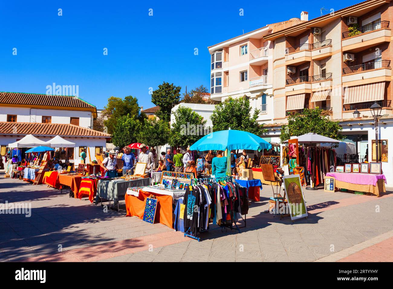 Orgiva, Spain - October 21, 2021: Thursday Market at the Plaza de la ...