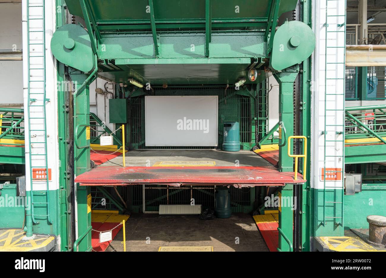 Star Ferry docking port ramp where passengers embark and disembark in ...